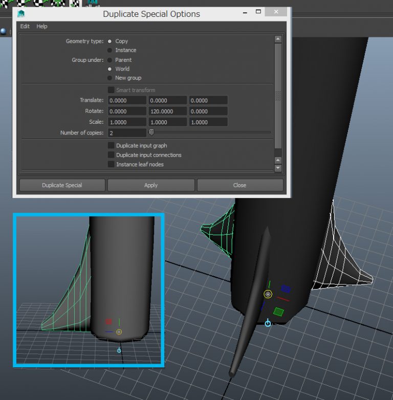 【MAYA】ミラーやDuplicate Specialでのオブジェクトの複製とシンメトリーモデリング。 | 【ワタオユム】MAYAやAfter Effects、Photoshop等映像制作 ...